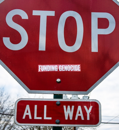 Stop Funding Genocide Stop Sign Sticker